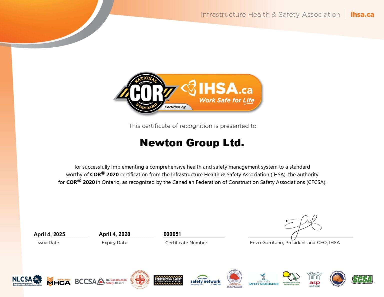 Kiwi Newton Achieves COR® 2020 Certification